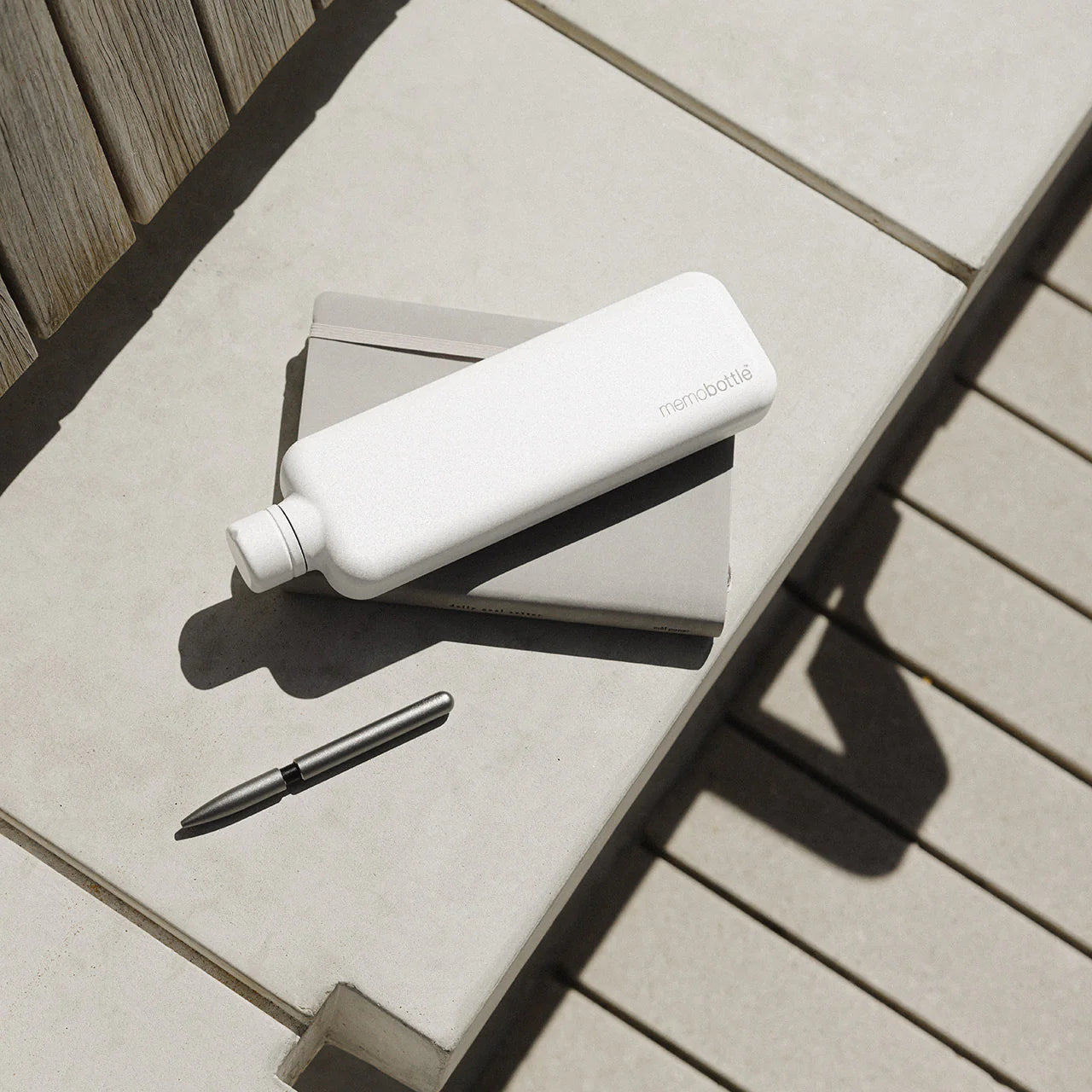 Memobottle | SLIM Water Bottle Stainless Steel White - The Gift & Co ...